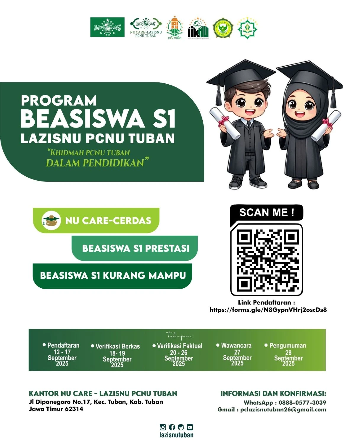 Segera Daftar, LAZISNU Tuban Sediakan Beasiswa Prestasi dan Tidak Mampu ...
